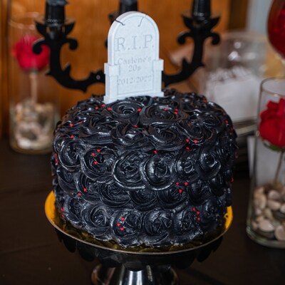 Custom Tombstone Table Décor RIP 20s 30s Birthday Cake Topper ...