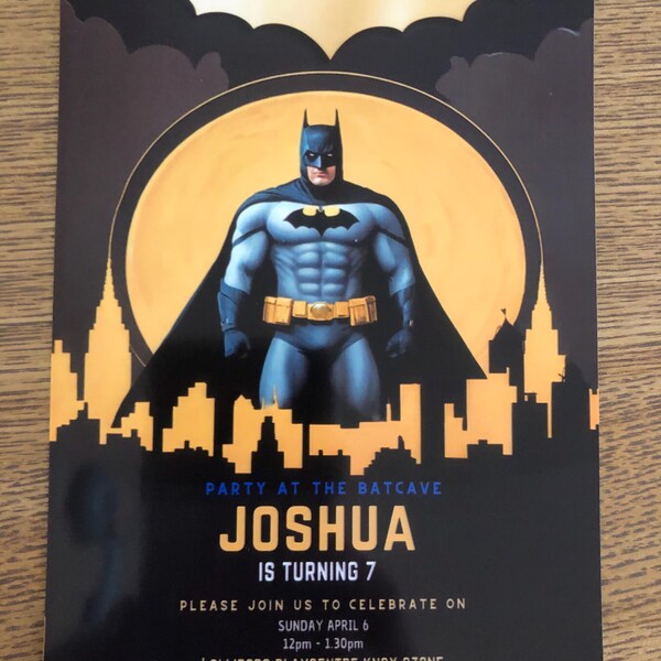 Editable Superhero Birthday Invitation Super Hero Invitation Bat ...