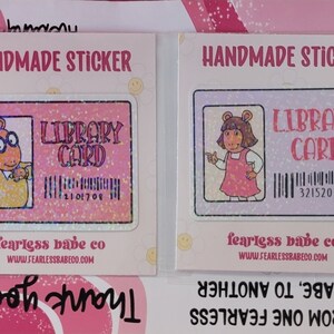 DW Library Card Arthur Library Card Sticker Kindle - Etsy