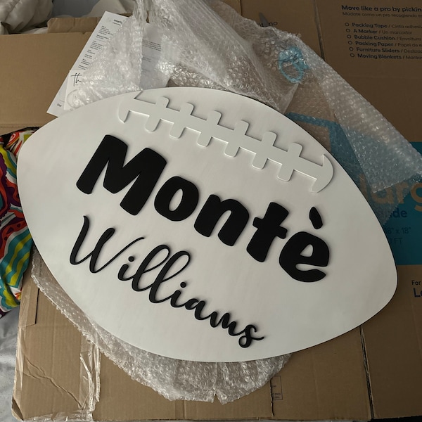 Football Nursery Name Sign| Nursery Sign| Football Themed Nursery ...