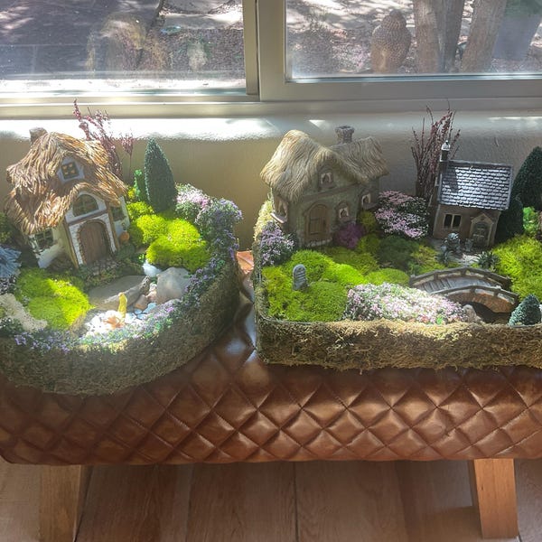 Flat-backed Fern Column Ornate Miniature Decor Set of Two - Etsy