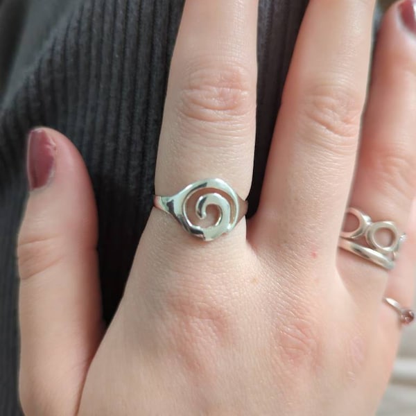 Sterling Silver Ring Spiral Statement Ring Handmade Gift Infinity Ring Handmade Silver Ring ...