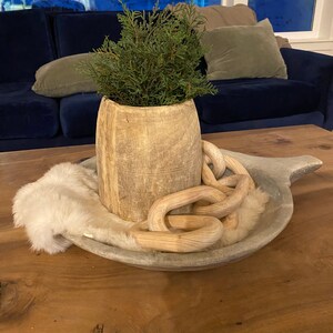 Rustic Wood Carved Vessel Vase - Etsy