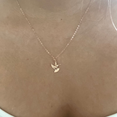 Rose Gold HUMMINGBIRD Necklace Rose Gold Bird Necklace Gift for Her ...
