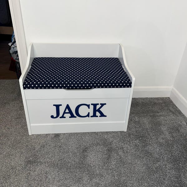 Personalised Toy Box, Cushion Top, Named Box - Etsy UK