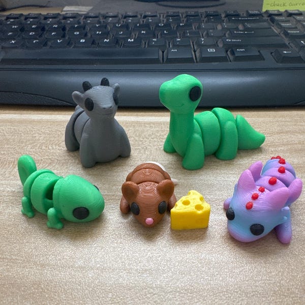 Mini Pocket Pets | 3D Printed Articulating Mini Baby Animals | Sensory ...