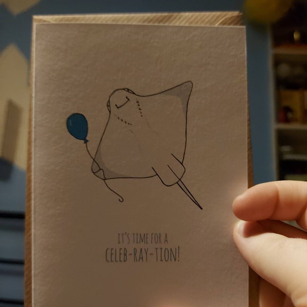 Sting Ray Card, Birthday Card, Cute Birthday Card, Funny Cards ...