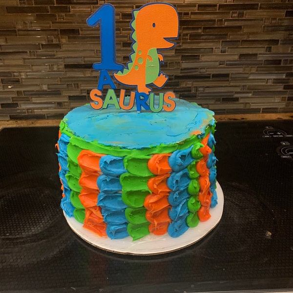 Dinosaur Cake Topper, Oneasaurus, Birthday One Cake Topper, Dino ...