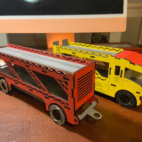 Truck Transporter Trailer - Laser Cut File, SVG Wooden Model Template ...