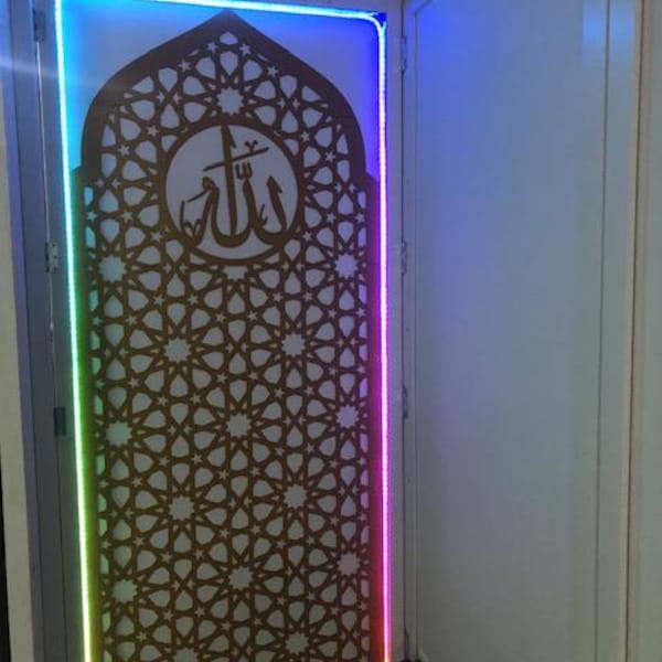 Wooden Mihrab With LED Light – Islamic Wall Art Decor for Prayer Corner ...