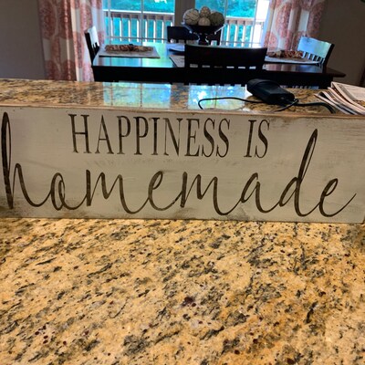Happiness is Homemade Sign / Kitchen Sign / Cooking Sign / Farmhouse ...