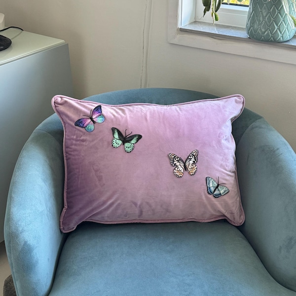 Iridescent Realistic Butterfly Embroidery Applique / High Quality Iron ...
