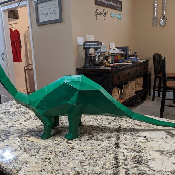 Brontosaurus Dino, Papercraft Template, DIY Paper Pet Bronto Dinosaur ...