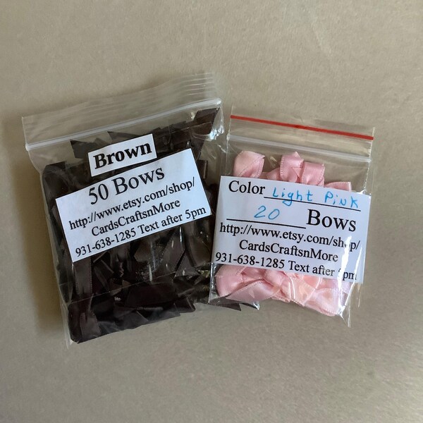 100 Bows, Color Choice, Sewing, Pretied,satin Bows, Peach, Navy, Green ...