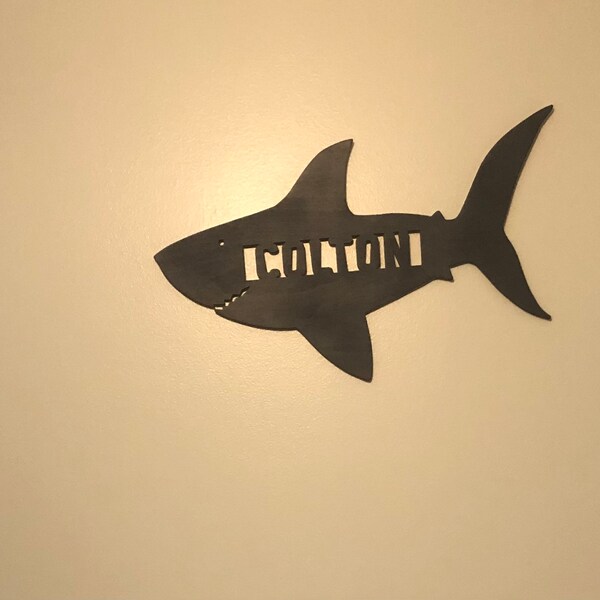Shark Sign - Kids Name Sign - Shark - Kids Room - Playroom Sign ...