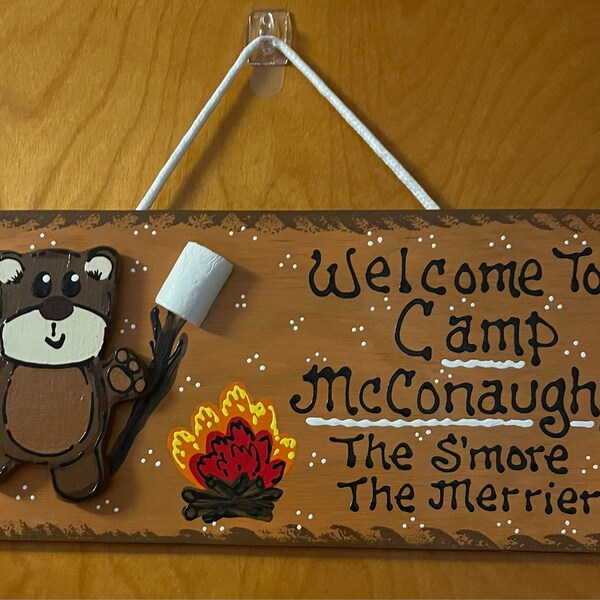 BEAR CUB CAMPSITE Sign Personalized Name Camp Camping Plaque the Smore ...