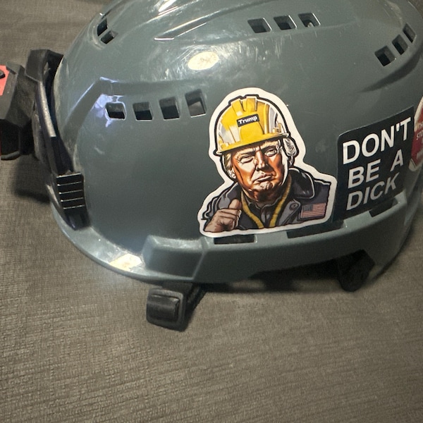 Donald Trump Hard Hat Sticker - Construction Work Sticker - Blue Collar ...