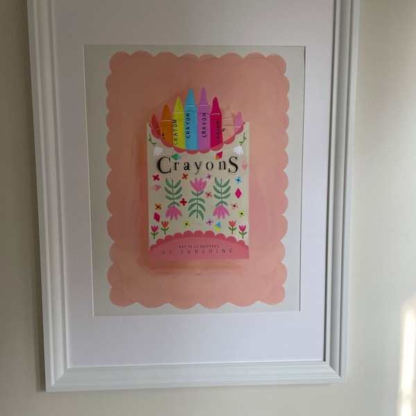 Crayons, Rainbow Crayons, Kids Art Prints, Kids Art Print, Colourful ...