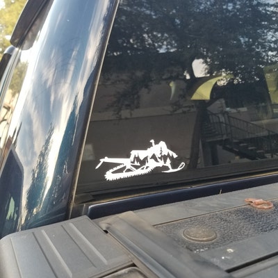Snowmobile Vinyl Decal, Mountain Decal, Car Decal, Sled Decal ...