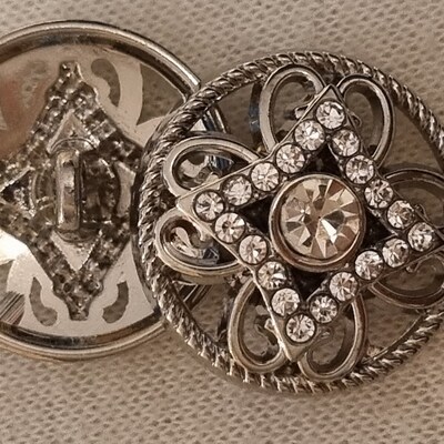 10 Sets 17mm Metal Jean Buttons, No Sew, Jean Tacks, Silver Flower ...