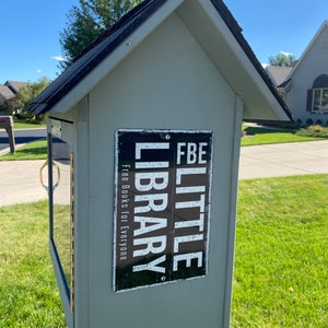The Little Library Vintage Style Metal Sign, Contemporary Modern ...