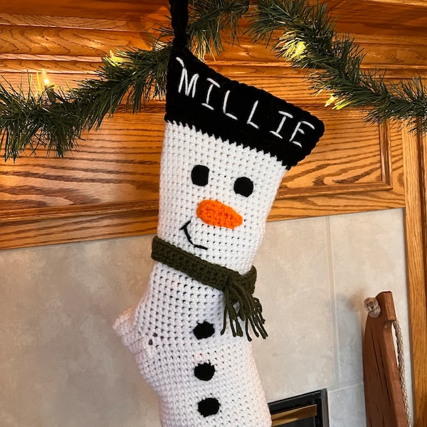 Snowman Stocking PDF Crochet Pattern INSTANT DOWNLOAD - Etsy