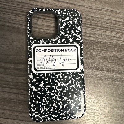 Composition Book Notebook Phone Case Black White Camo Aesthetic ...