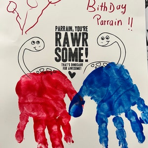 Dad's Birthday Double Handprint Card for Daddy From Kids - Etsy