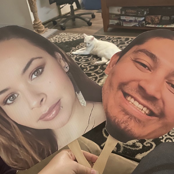 Custom Face Fans With Wooden Handle, Wedding Heads, Graduation Head ...