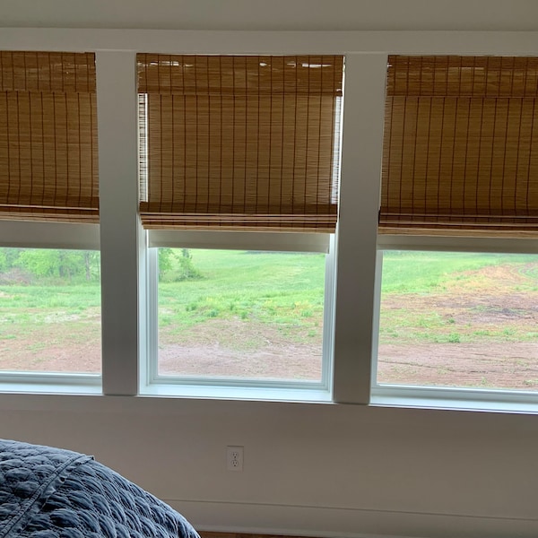 MOOD Double Bamboo + Roller Shade (natural Woven Wood on the Front ...