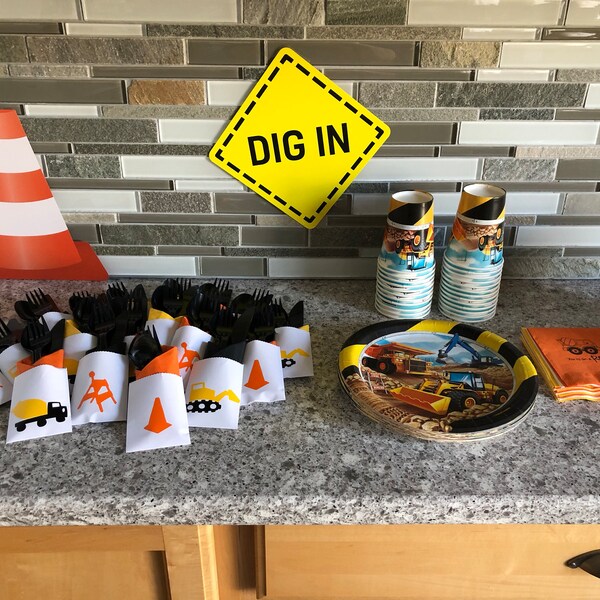 Construction Party Cutlery - Construction Birthday Party Supplies ...