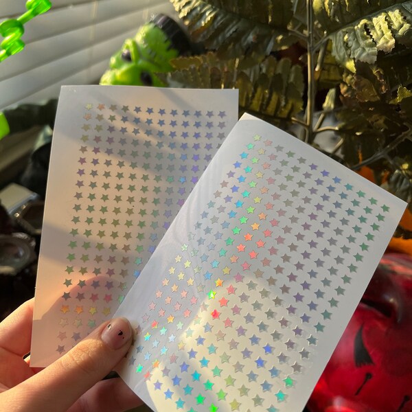 4mm Holographic Star Stickers, Tiny Stars Stickers, Vinyl Holo Stickers ...