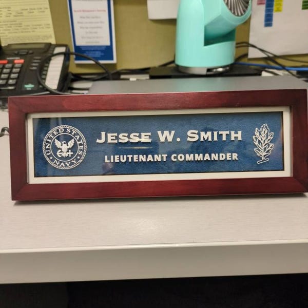 Military Desk Name Plate , Office Name Sign, Military Promotion, Father ...