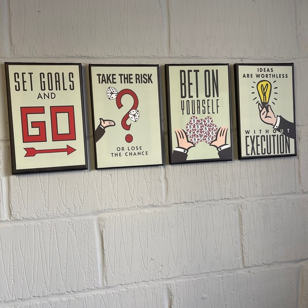 Monopoly Motivational Inspirational Quote Canvas Art Wall Art Print ...