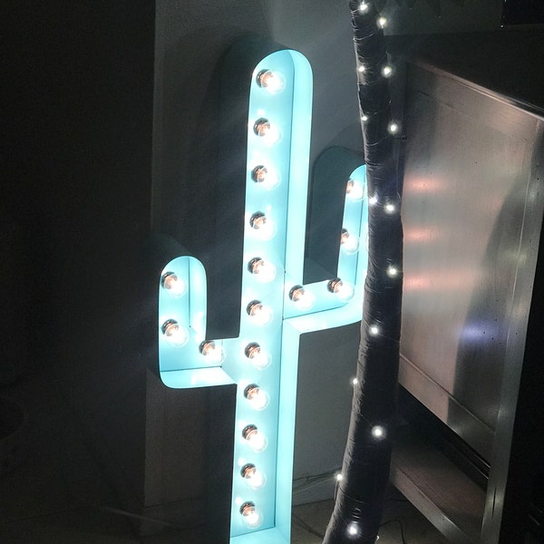Cactus Marquee Sign 36": Light up Cactus Wall Decor - Etsy