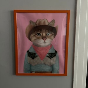 Cowboy Cats Art Print Ginger Cat Cowboys Wall Art Colorful Eclectic ...