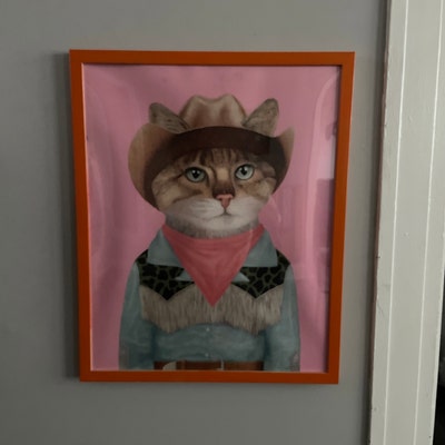 Cowboy Cats Art Print Ginger Cat Cowboys Wall Art Colorful Eclectic ...