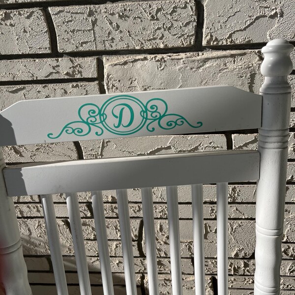 Rocking Chair Monogram Decals Set of 2 - Etsy