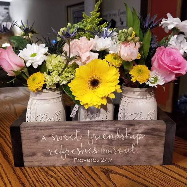 Perfect Friendship Gift, Engraved Flower Box (flower Not Included ...