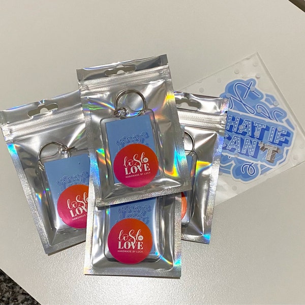 Positive Keyring Hand Lettered, Typographic Keyring, Inspirational ...