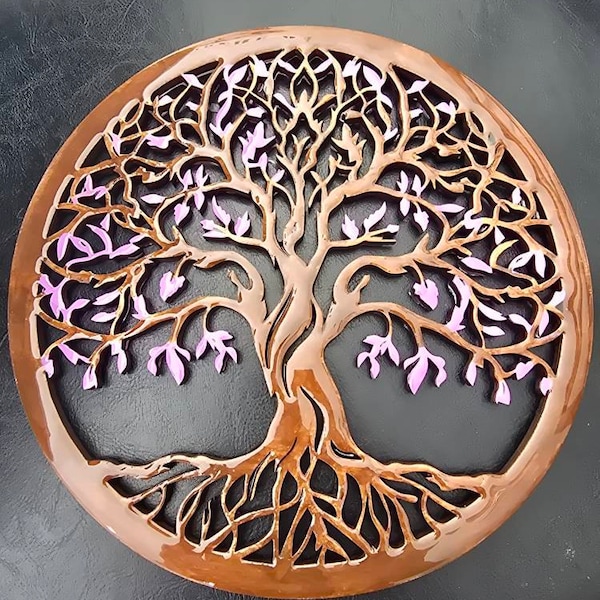 Personalized Tree of Life Metal Sign Custom Number Tree Address Sign ...