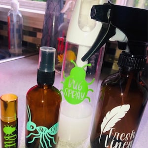 Linen Spray Bottle Label, Essential Oil Labels , Custom Spray Bottle ...