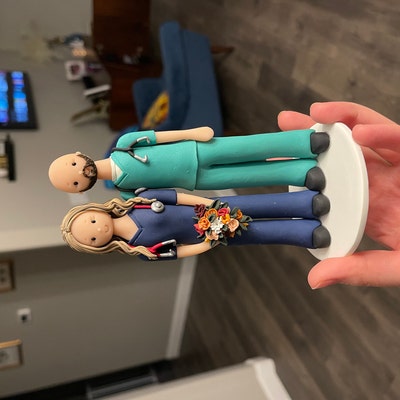 Tall Bride & Short Groom Custom Handmade Wedding Cake Topper - Etsy