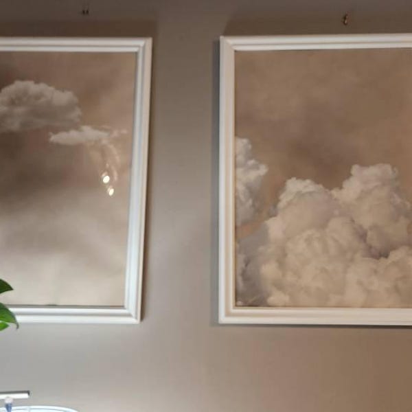 Minimalist Cloud Wall Art Prints, Neutral Wall Art, Beige Set of 2 ...