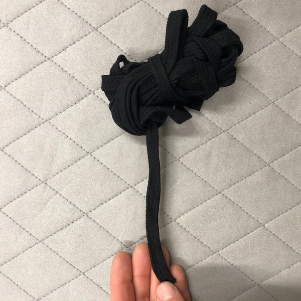 Flat 100% Cotton Drawstring Cord Trim | 3/8 Inch (10mm) or 1/2 Inch ...