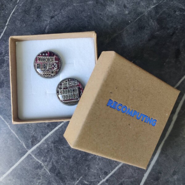 Circuit Board Cuff Links - Geeky Computer Cufflinks - Golden Toned ...
