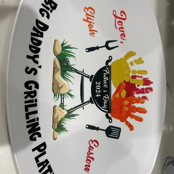 Custom Father's Day Gift With Kid's Handprint, Personalized BBQ ...