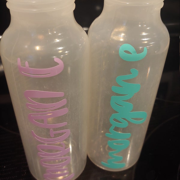Baby Bottle Name Decals, Daycare Labels, Personalized Vinyl, Monogram ...