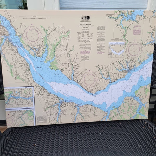 CUSTOM Nautical Map / Chart - Printed on Canvas, Acrylic, or Metal ...