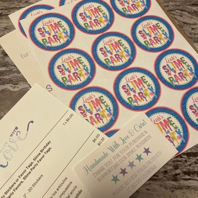 Slime Birthday Party Stickers or Favor Tags Slime Birthday - Etsy